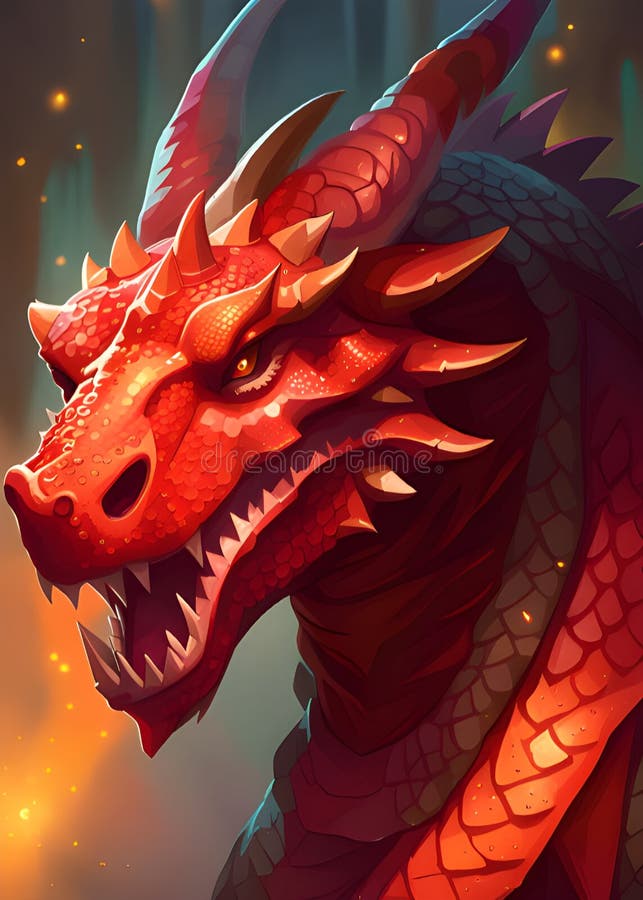 Red Dragon in a Metal Armor Stock Illustration - Illustration of ...