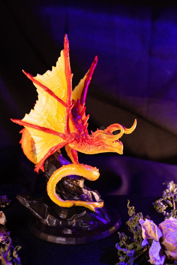 Red Dragon Mini Figure Dnd Fantasy Stock Photo - Image of printed ...