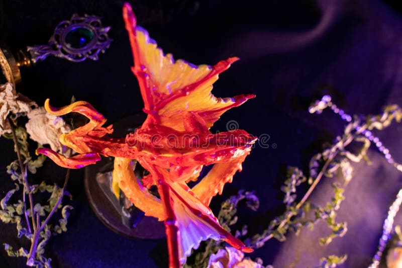 Red Dragon Mini Figure Dnd Fantasy Stock Image - Image of fantasy ...