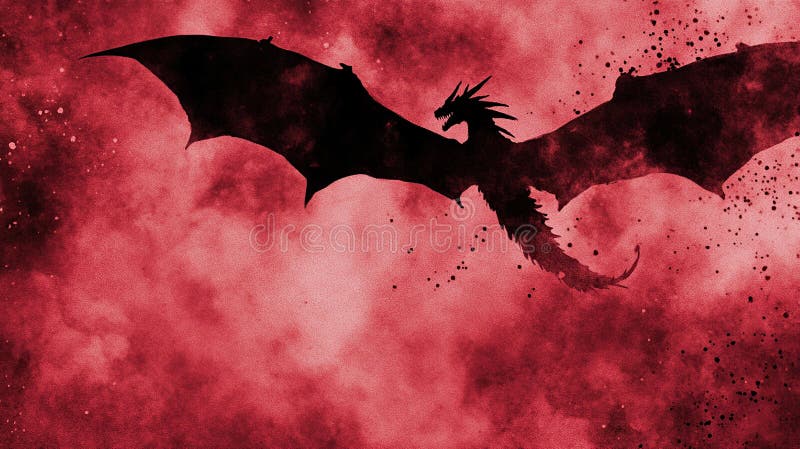 Red Dragon Soaring, Cosmic Nebula, Fantasy Art Stock Image - Image of ancient, fierce: 360468615