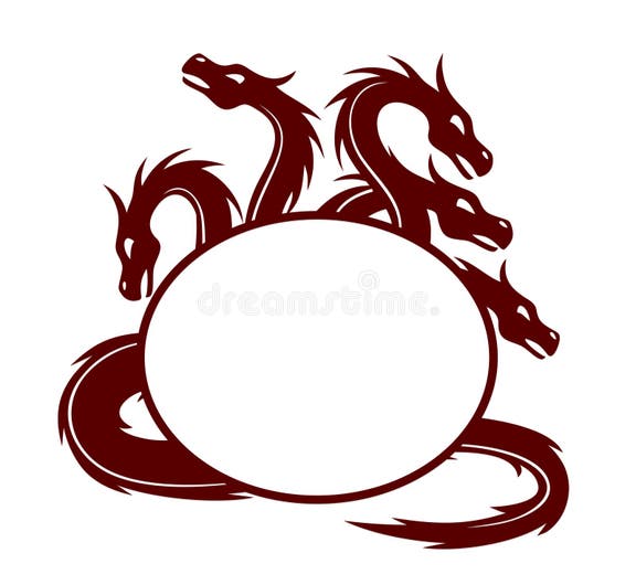 A Red Dragon Stylized Frame. Stock Vector - Illustration of mythology ...