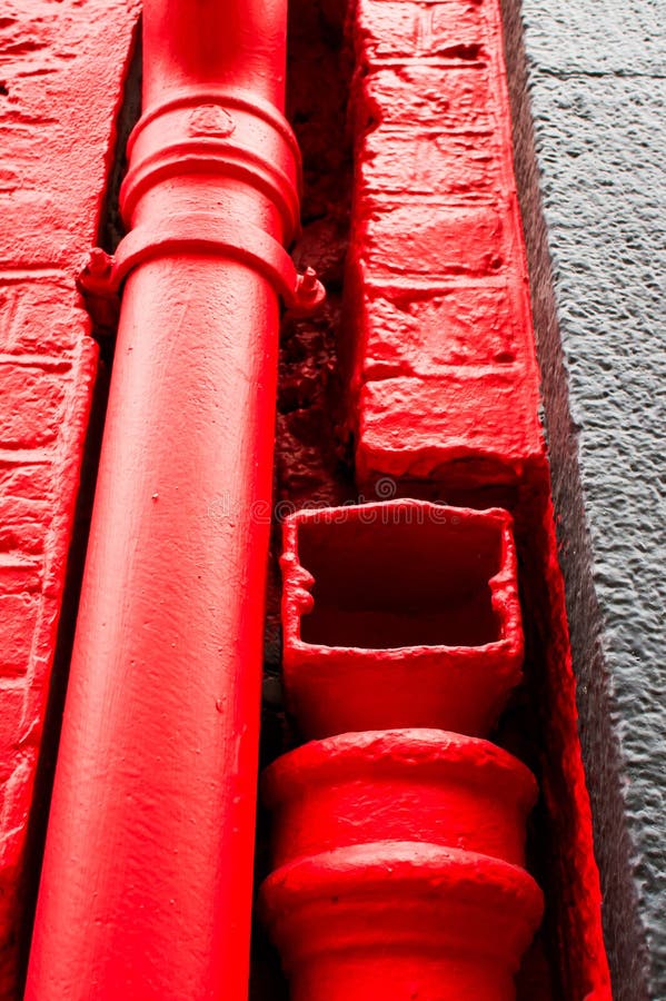 Red drainpipe stock image. Image of drainpip, textured - 62411439