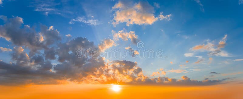 Red Dramatic Sunset Over the Dense Clouds Stock Image - Image of dense ...