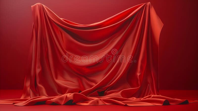 Red Draped Fabric Abstract Background Stock Illustration - Illustration ...