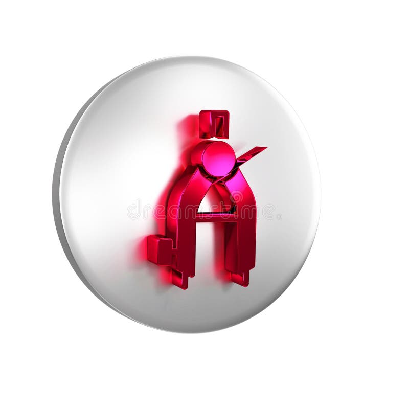 Red Drawing Compass Icon Isolated on Transparent Background. Compasses ...