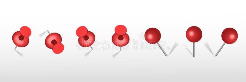 Red drawing pins. stock vector. Illustration of petal - 363718206