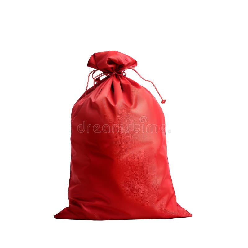 A Red Drawstring Bag on a White Background Stock Illustration ...