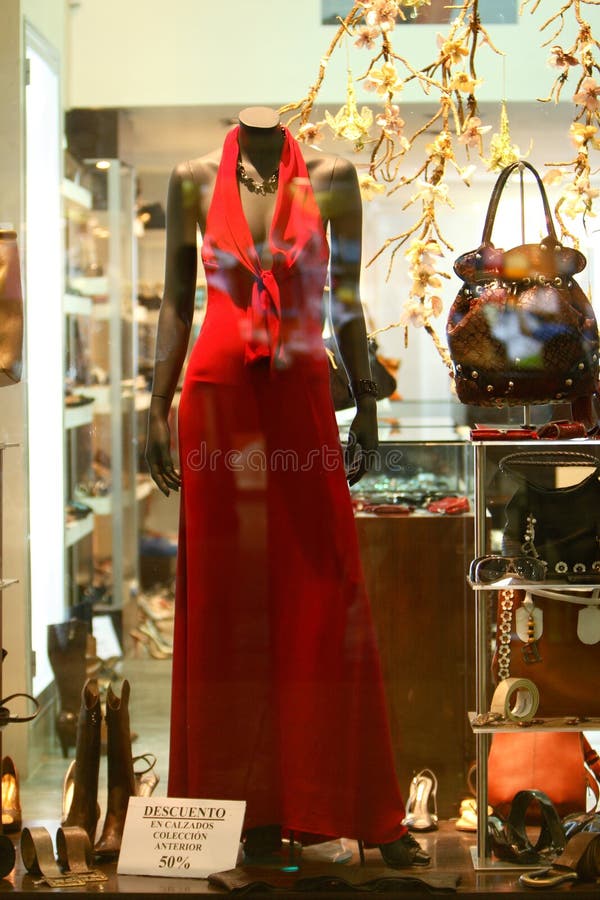 Red dress stock photo. Image of woman, store, commercial - 3885108