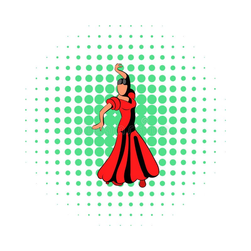 Red Dress Icon, Comics Style Stock Vector - Illustration of performer ...