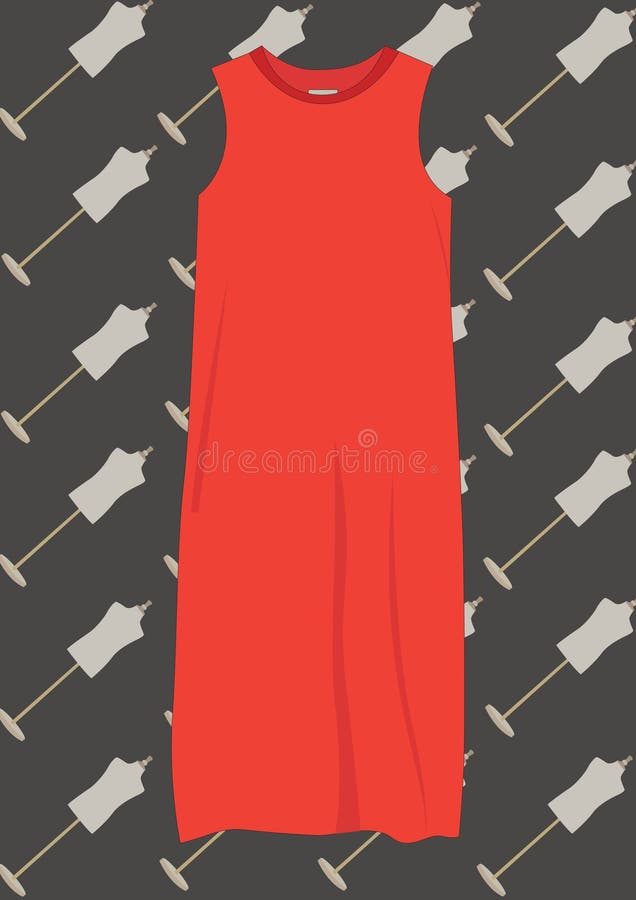 Red Dress. Vector Illustration Decorative Background Design Stock ...