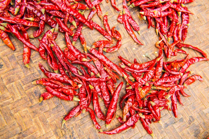 Red Dried Chilli on Threshing Basket Stock Photo - Image of ingredient ...