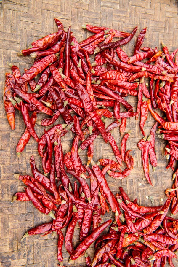 Red Dried Chilli on Threshing Basket Stock Image - Image of ingredient ...