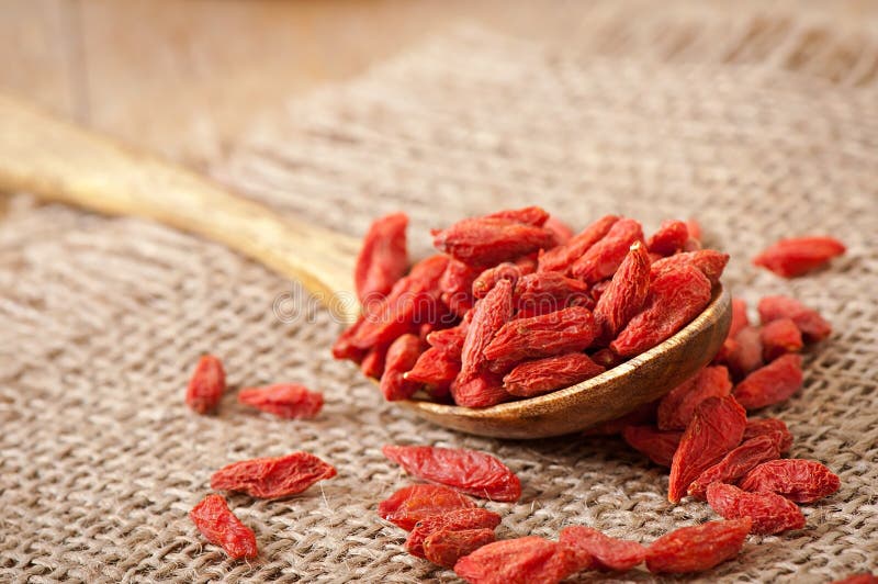 Red dried goji berries stock image. Image of bowl, diet - 46496361