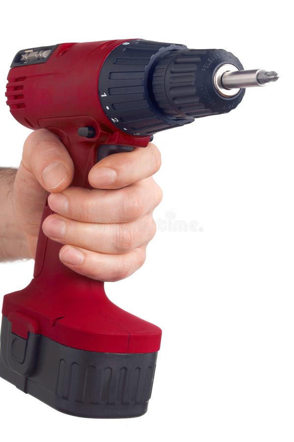 Red Power Drill Rote Bohrmaschine Stock Image - Image of building ...