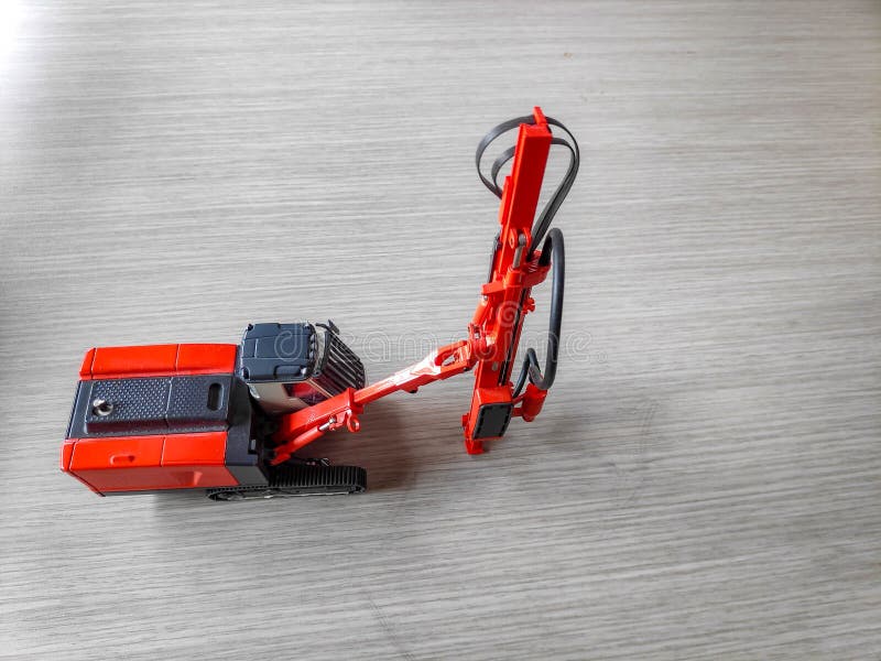 A Red Drilling Machine Model for Blasting Stock Image - Image of ...