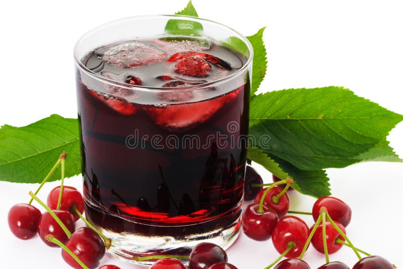 Red drink and cherry stock photo. Image of garnish, cocktail - 10798678