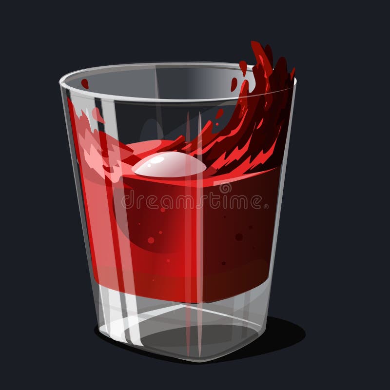 Red Drink Splash in Glass. Refreshing Beverage with Liquid Motion Stock ...