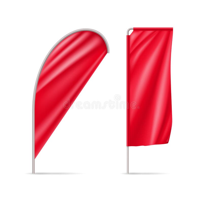 Red Drop and Rectangular Flags Stock Vector - Illustration of ...