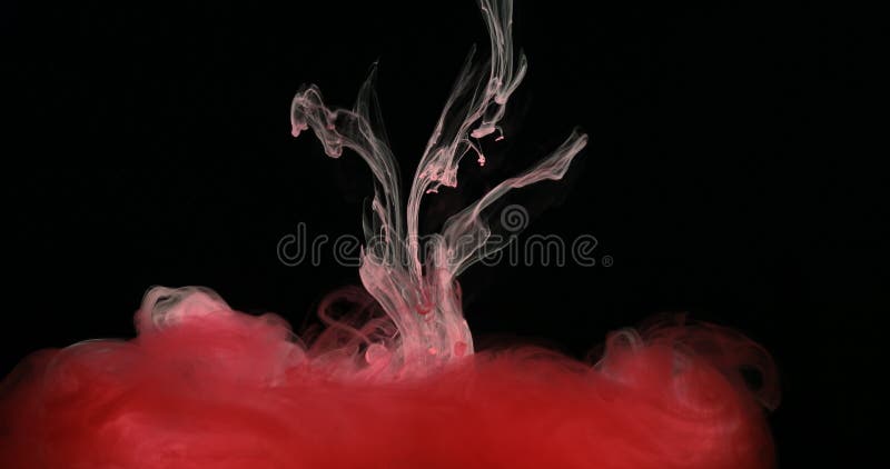 Red Ink Paint in Water Creating Liquid Artistic Shapes Stock Photo ...