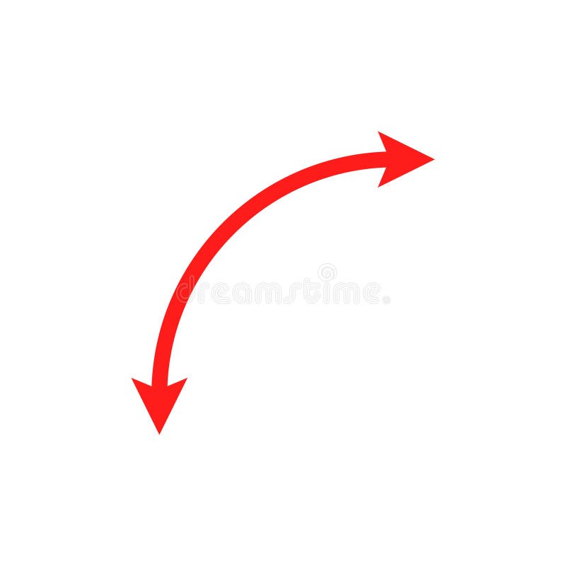 Dual Semi Circle Arrow. Vector Illustration. Semicircular Curved Thin ...