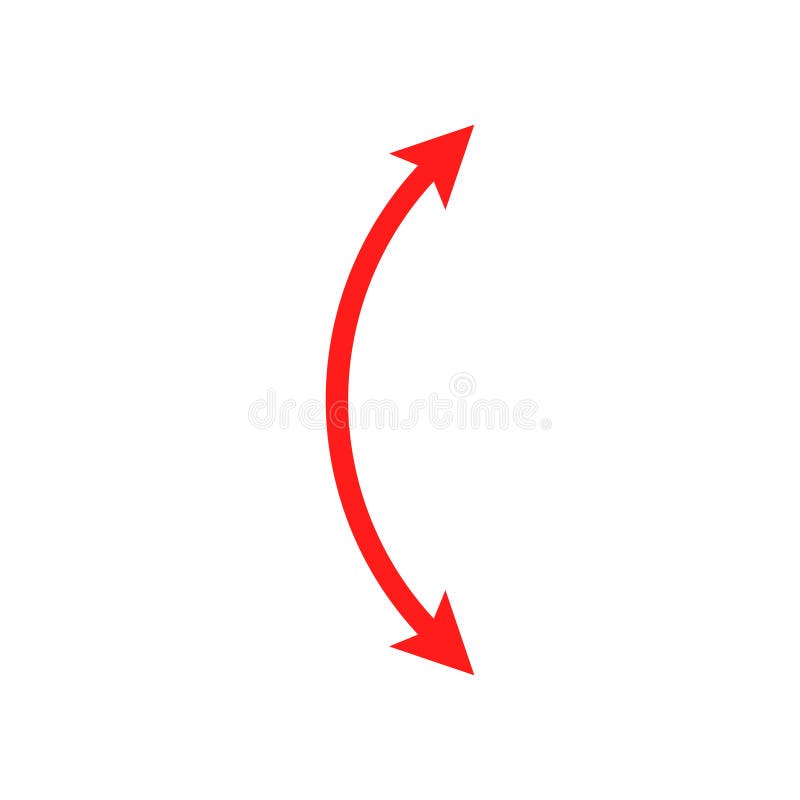 Red Dual Semi Circle Arrow. Vector Illustration. Semicircular Curved ...