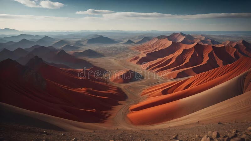 Red Dunes in the Namib Desert, Namibia, Africa. Generative Ai Stock ...