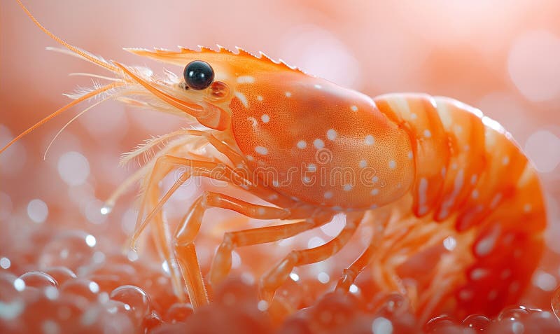 Red Dwarf Shrimp on Waterweed. Selective Soft Focus Stock Photo - Image ...