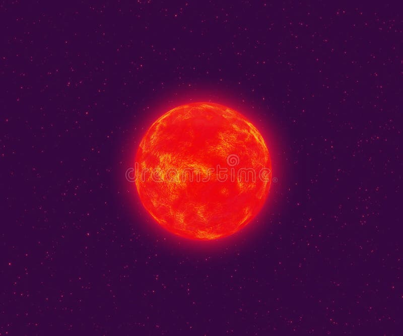 Red Dwarf Star in Cosmos. Space Flight To the Red Star Stock ...