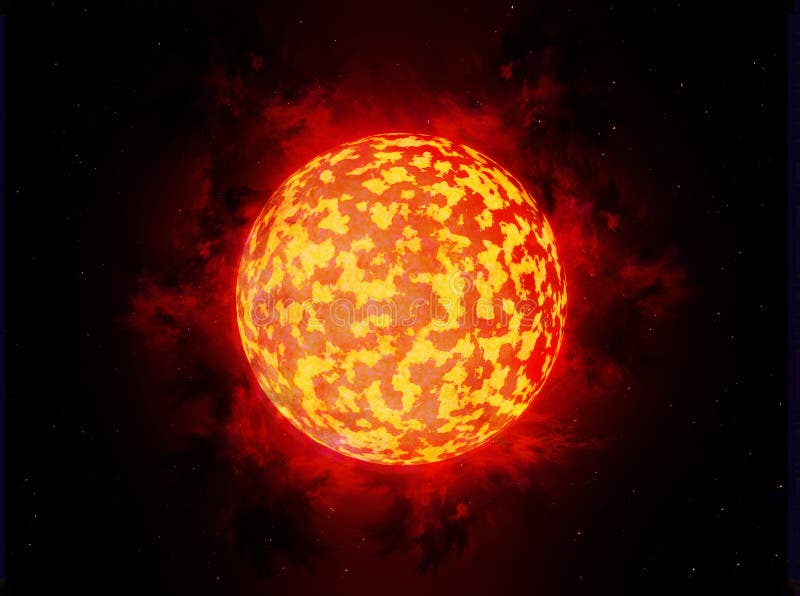 Red Dwarf Star in Cosmos. Space Flight To the Red Star Stock ...