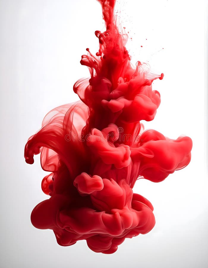 Red Dye Diluting in the Water Forming a Cloud Stock Illustration ...