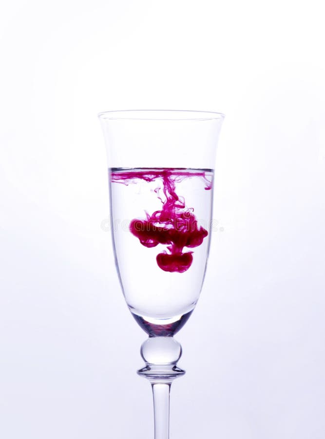 Red dye mixing with water stock image. Image of glass - 186457451