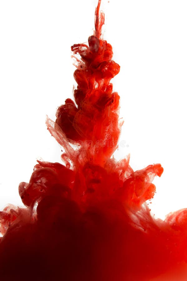 Red dye in water stock photo. Image of paint, white, isolated - 80837448