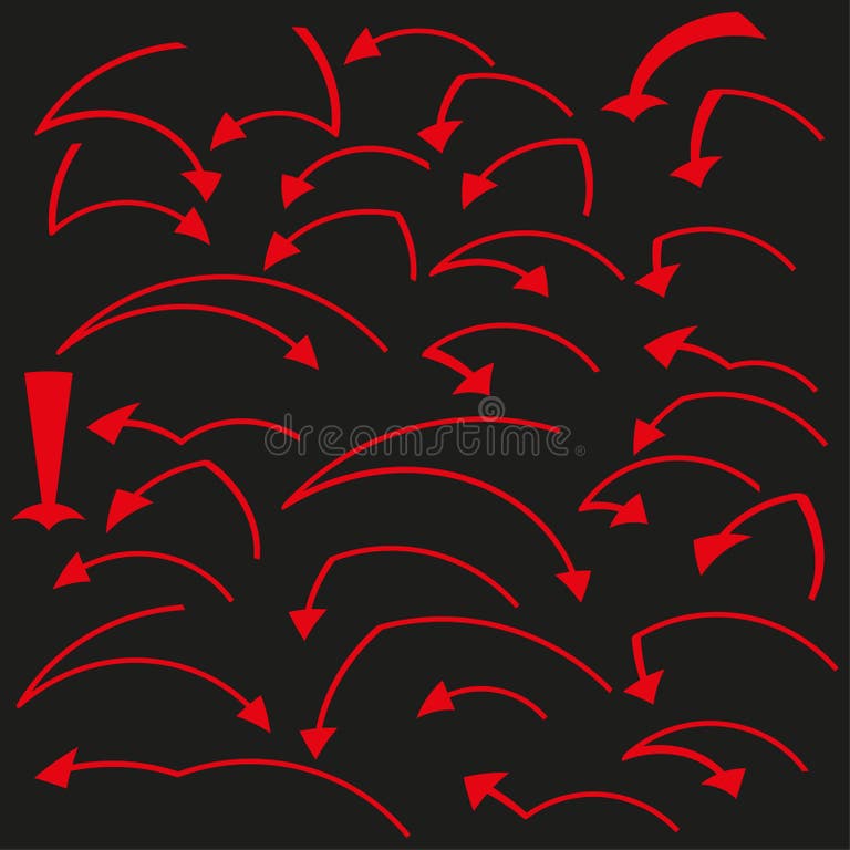 Red Dynamic Arrows. Directional Motion Pattern. Moving Pointer Elements ...