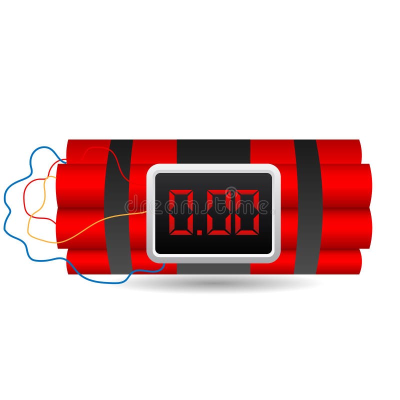 Red Dynamite Pack with Electric Time Bomb, TNT. Vector Illustration ...
