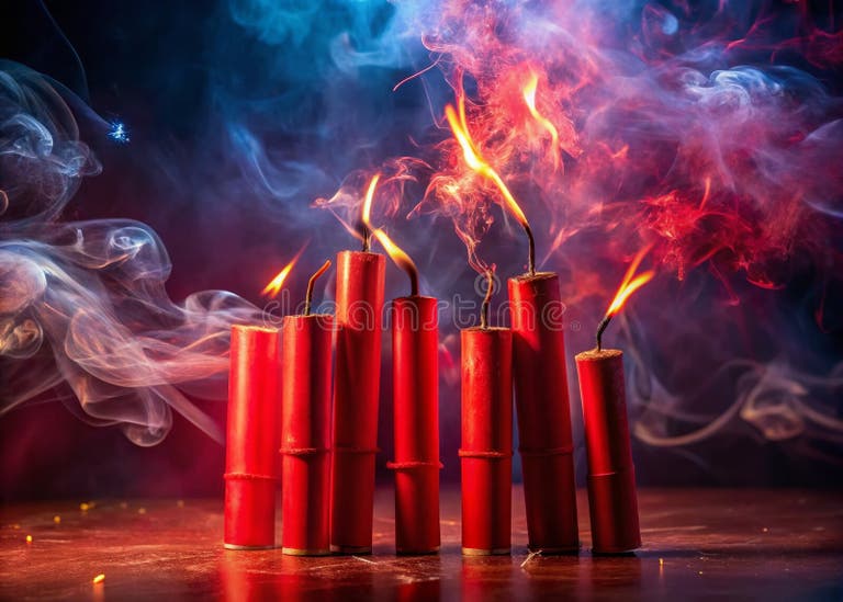 Red Dynamite Sticks: Explosive Fun and Cautionary Fireworks for ...