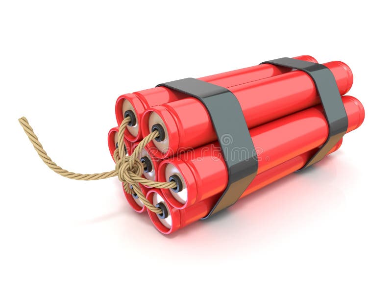 Red Dynamite Sticks - TNT with Wick Stock Illustration - Illustration ...