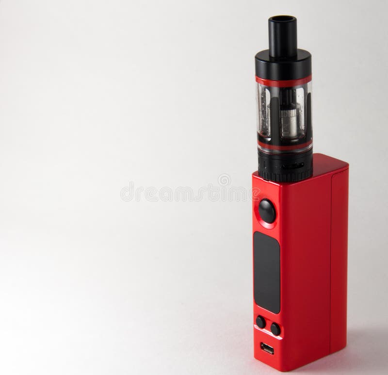 Red E-cigarette or Vaping Device. Close Up Stock Image - Image of ...