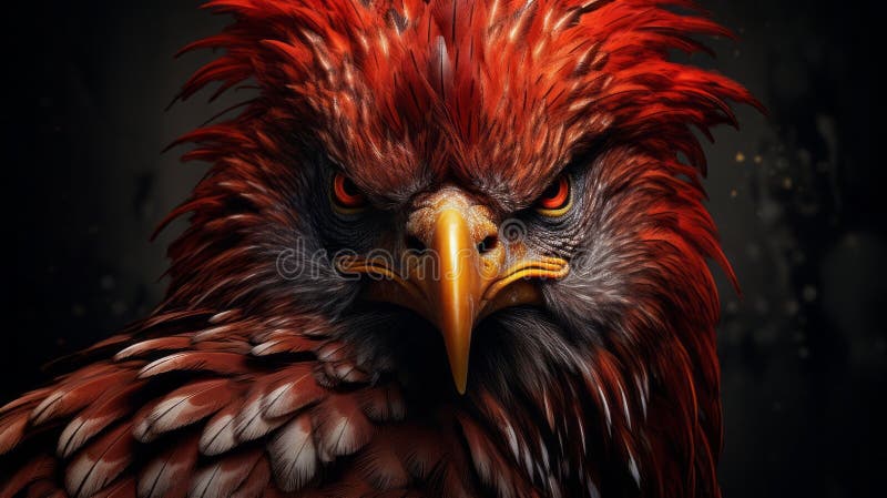 Red Eagle Head Wallpaper: Realism with Surrealistic Elements Stock ...