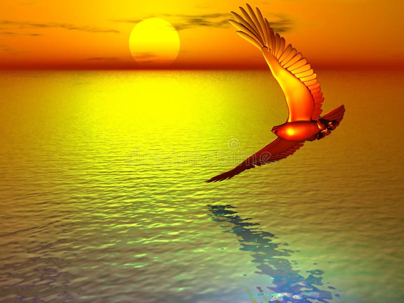 Red Eagle Turning stock illustration. Illustration of white - 284869