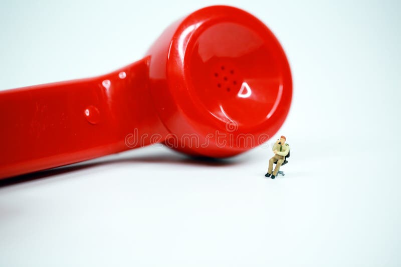 Red Earphone on Call with the Office Boy Stock Photo - Image of ...
