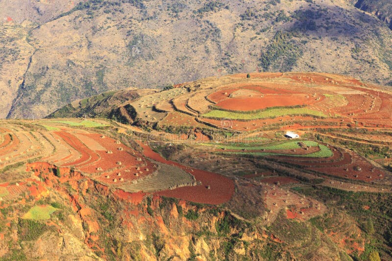 Red earth area in Yunnan stock image. Image of province - 117733597