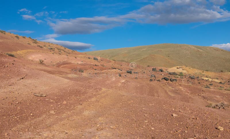Red earth and blue sky stock image. Image of altai, land - 68246723