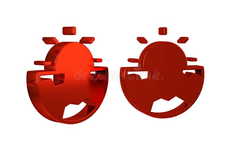 Red Earth Core Structure Crust Icon Isolated on Transparent Background ...
