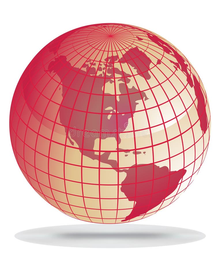 Red Globe stock illustration. Illustration of earth, line - 8075276