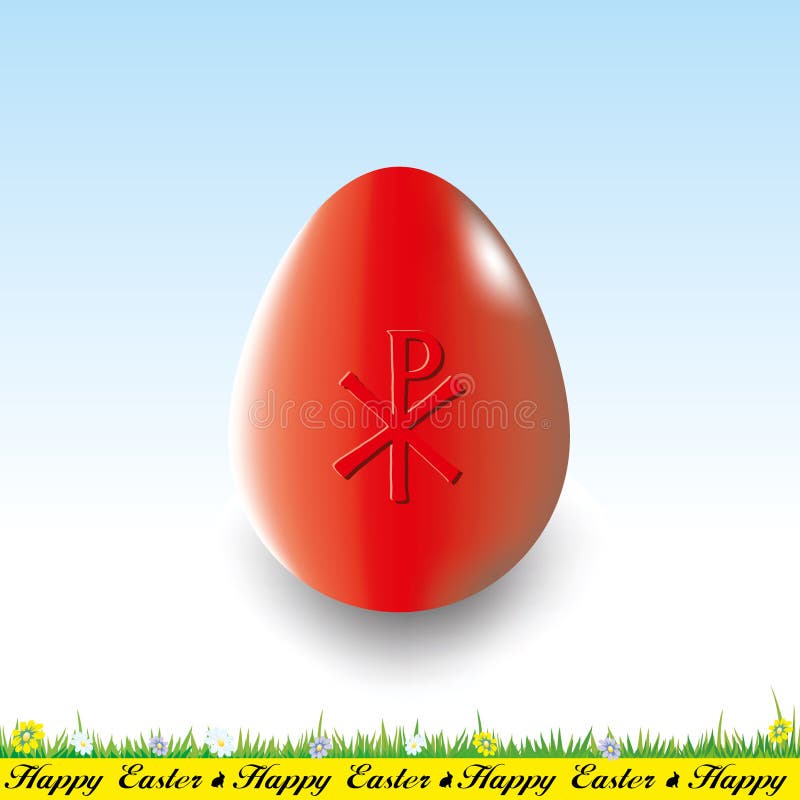 White Sketch Easter Egg on Red Background Stock Vector - Illustration ...