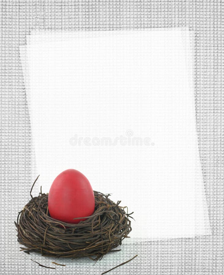 Red Easter Egg and Blank Paper Recipe Card Stock Photo - Image of ...