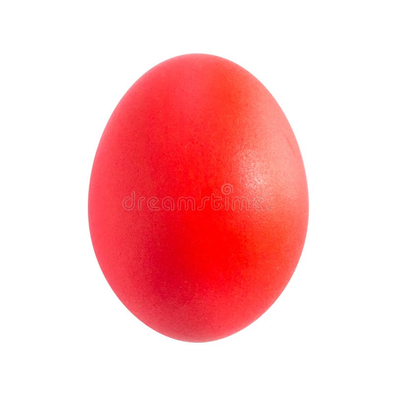 Red Egg Isolated on White Background Stock Image - Image of path ...