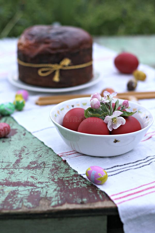 Red Easter Eggs stock photo. Image of colourful, colored - 49086572