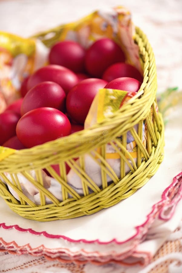 Red Easter Eggs stock image. Image of gift, season, colorful - 38671699