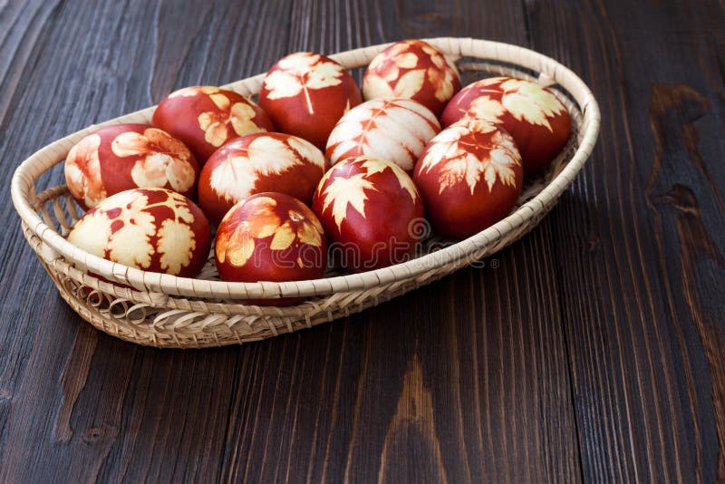 Red Easter Eggs. Postcard Concept with Copy Space, Free Space for Text ...